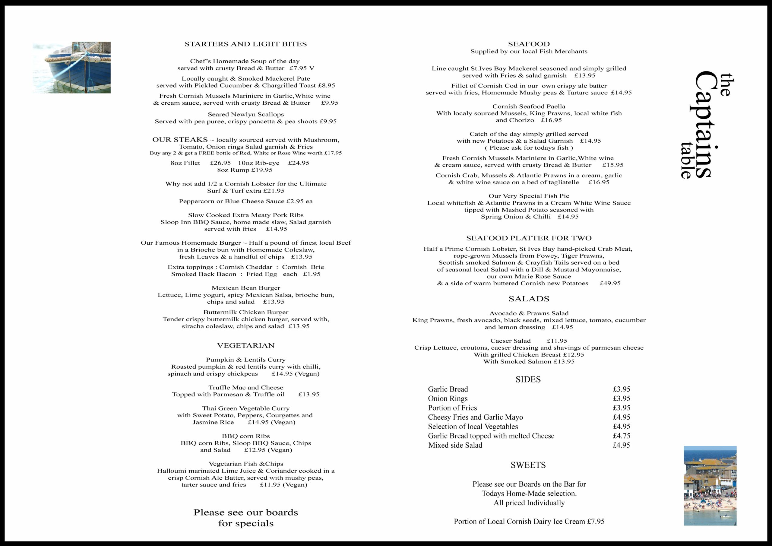 The Captains Table | Sloop Inn, St Ives, Cornwall