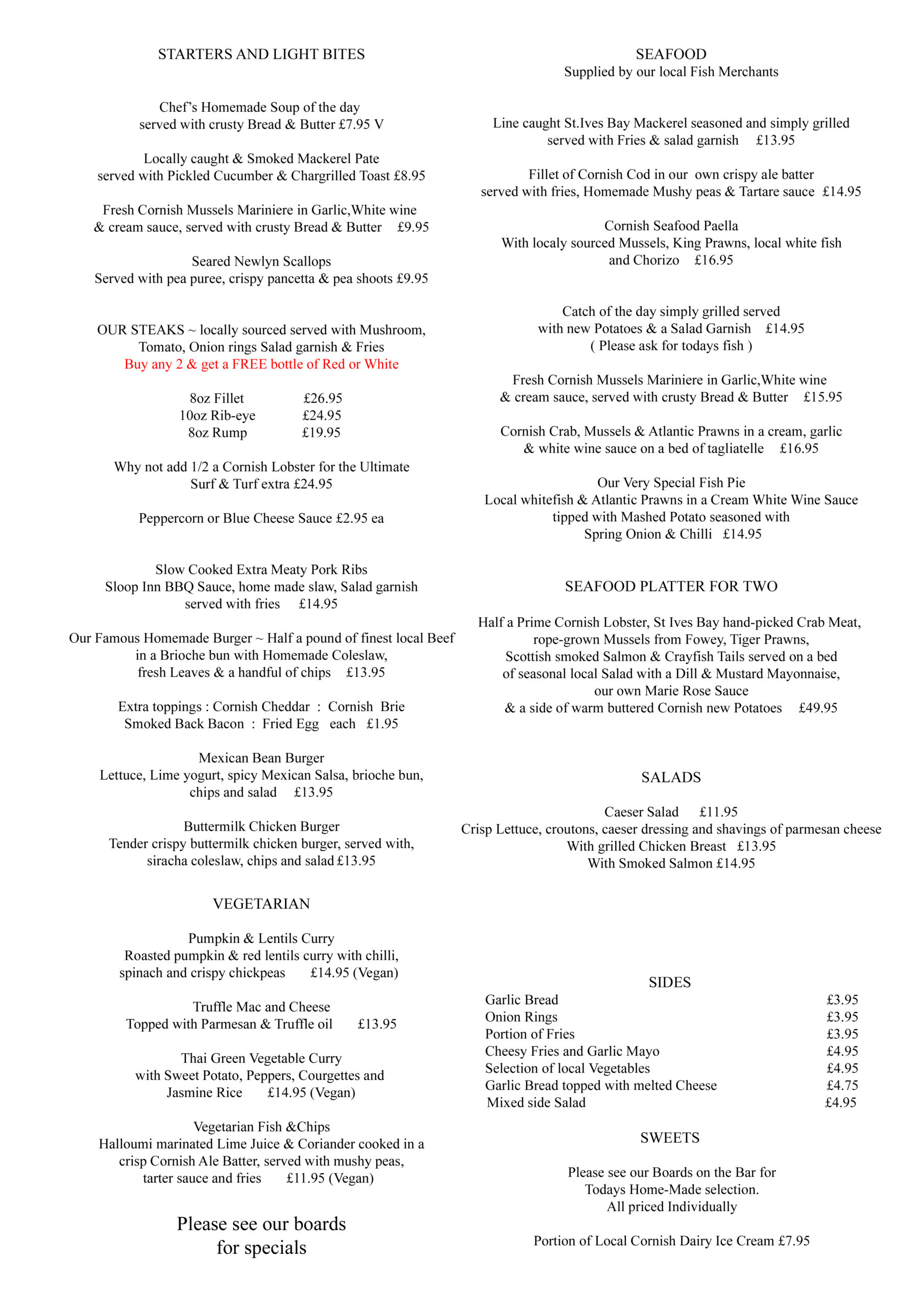 The Captains Table | Sloop Inn, St Ives, Cornwall